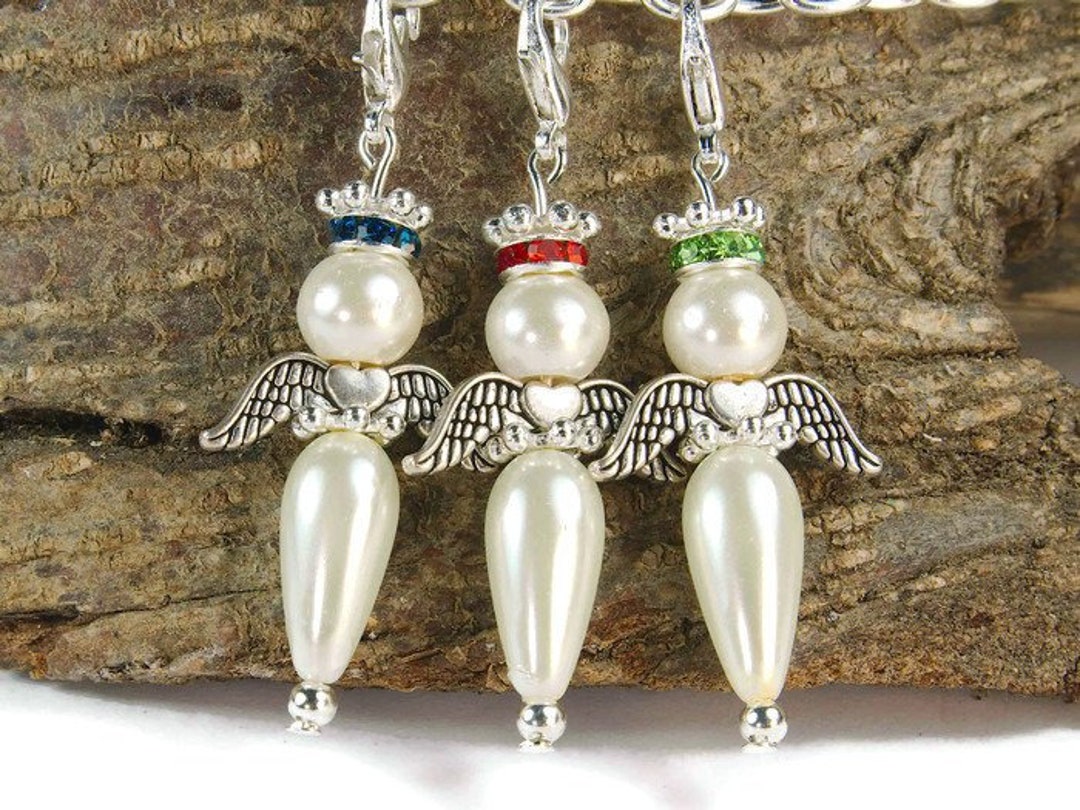 10 Pearl Angels White, 10 Guardian Angels White, Keychain Angel, Angel ...