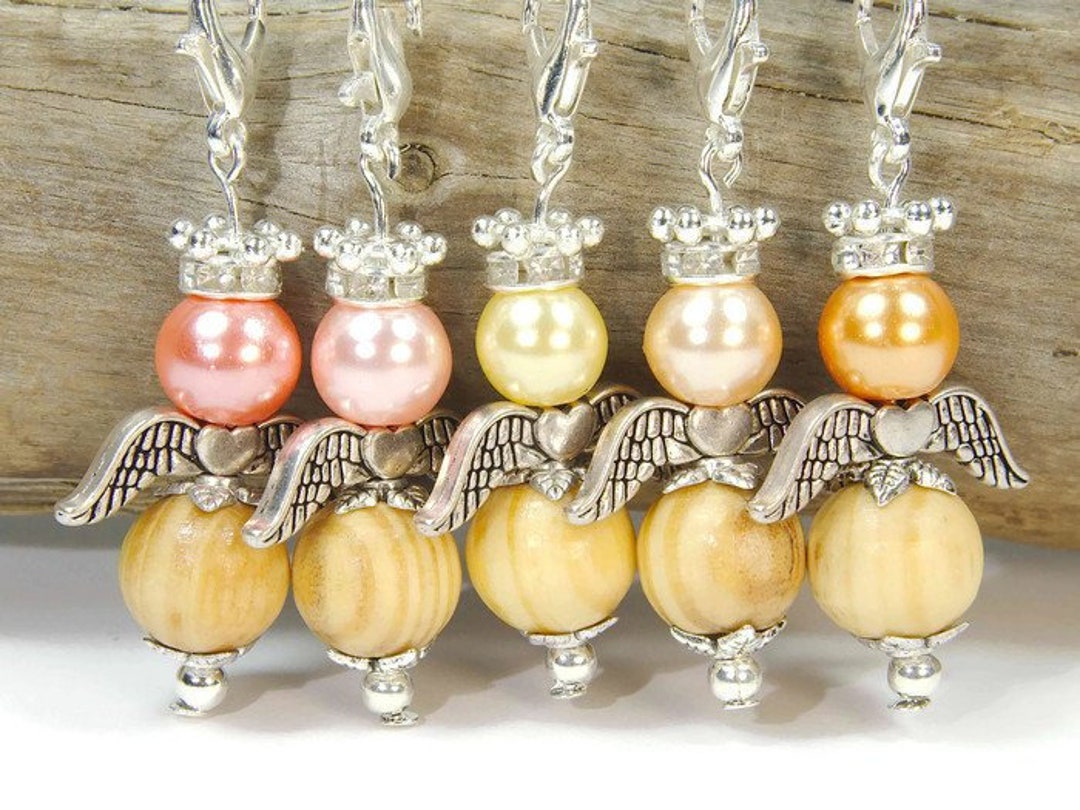 10 DIY Angel Craft Set, Wooden Angel, Angel Pendant Pastel, Angel ...