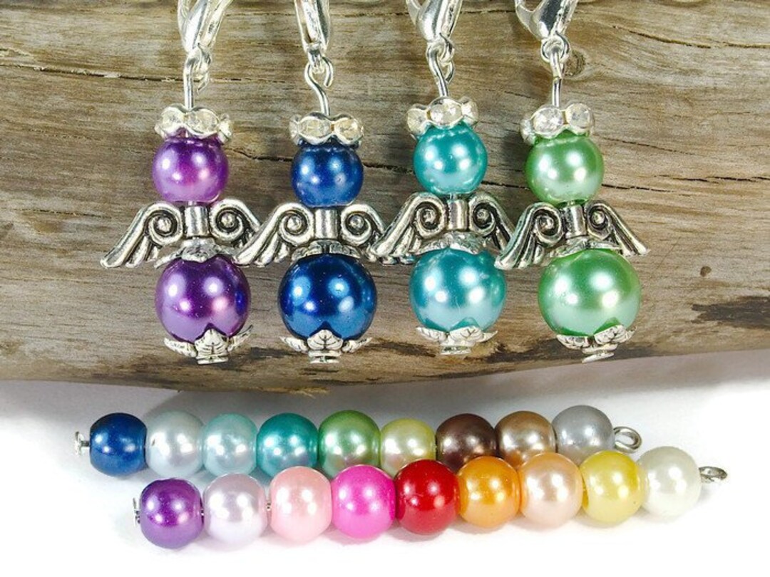10 DIY Mini Angel Pendants in a Colorful Mix, Mini Guardian Angel Craft ...