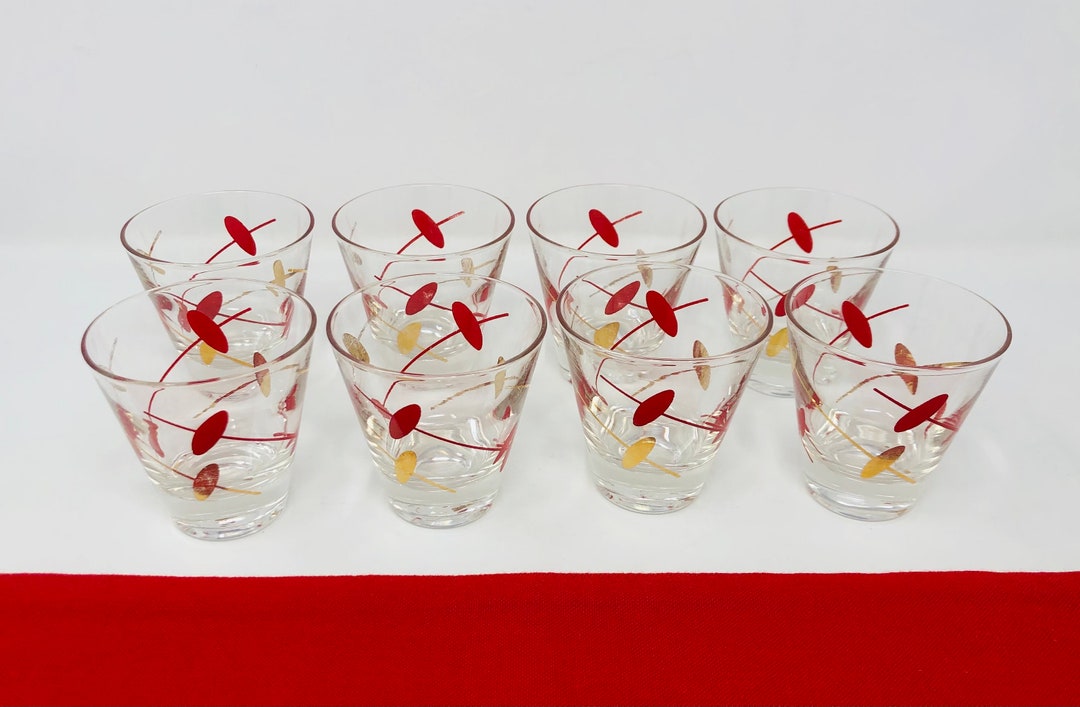 Atomic Cocktail Glasses Set of 8 Double Shot Cocktail Space Age Atomic ...
