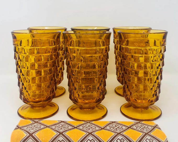 Whitehall Amber Ice Tea Goblets Set of 6 Whitehall by Colony Cube ...