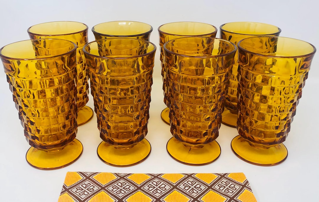 Whitehall Amber Ice Tea Goblets Set of 6 Whitehall by Colony Cube ...