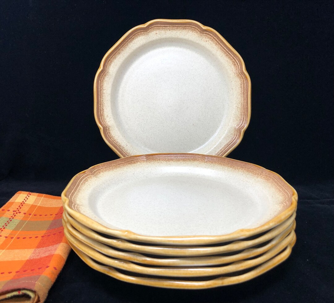 Mikasa Whole Wheat DINNER PLATES Set of 6 Whole Wheat Mikasa Stoneware ...