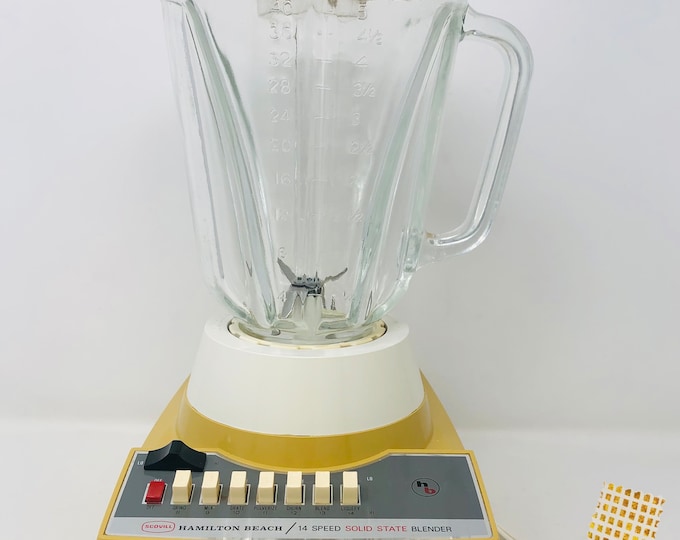 Harvest Gold Hamilton Beach Blender Glass Pitcher 1970s Hamilton Beach ...