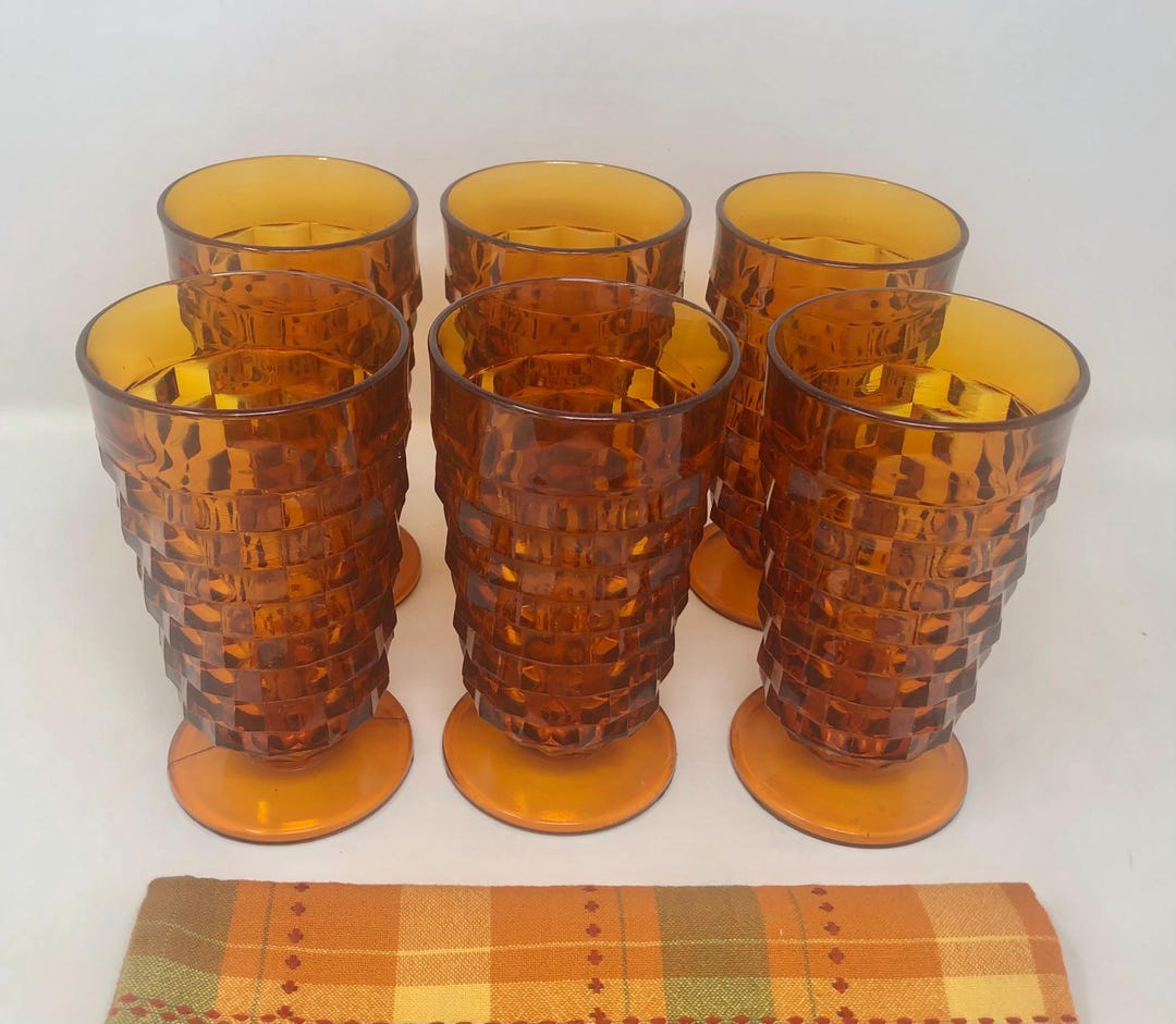 Whitehall Amber Ice Tea Goblets Set of 6 Whitehall by Colony Cube ...