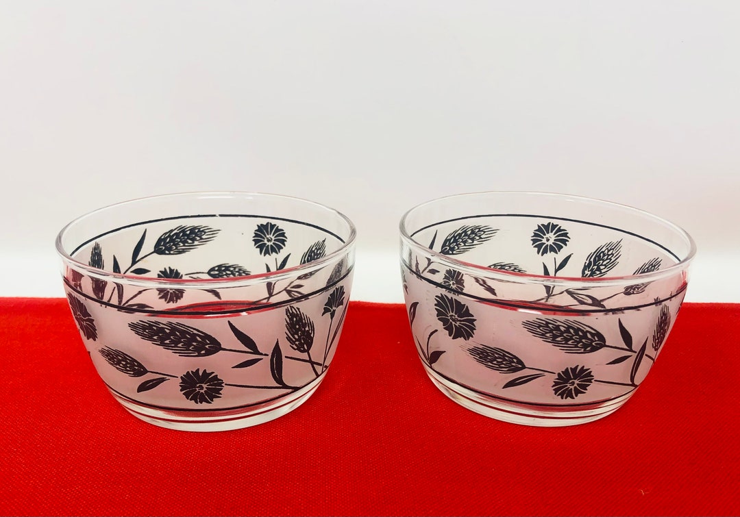 Duz Detergent Wild Flower Bowls Set of 2 Duz Crystal Gray Floral and ...
