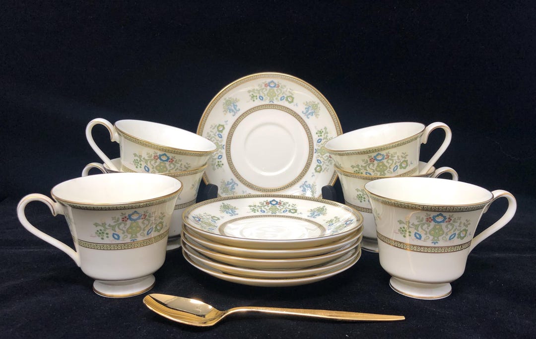 Minton Henley Bone China Cups and Saucers Set: Elegant English ...