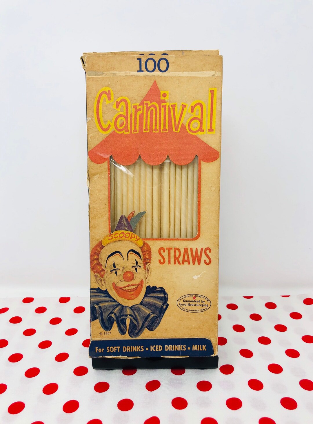 Straws 50s Carnival Soda Straws 1957 Carnival Paper Straws Original Box ...