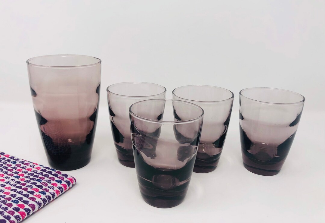 Libbey Ripple Purple Glasses Saturn Optic Purple Amethyst Tumbler Set ...