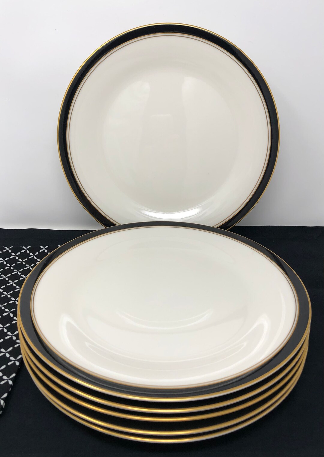 Noritake Ivory and Ebony Dinner Plates Set of 6 Black Ivory - Etsy