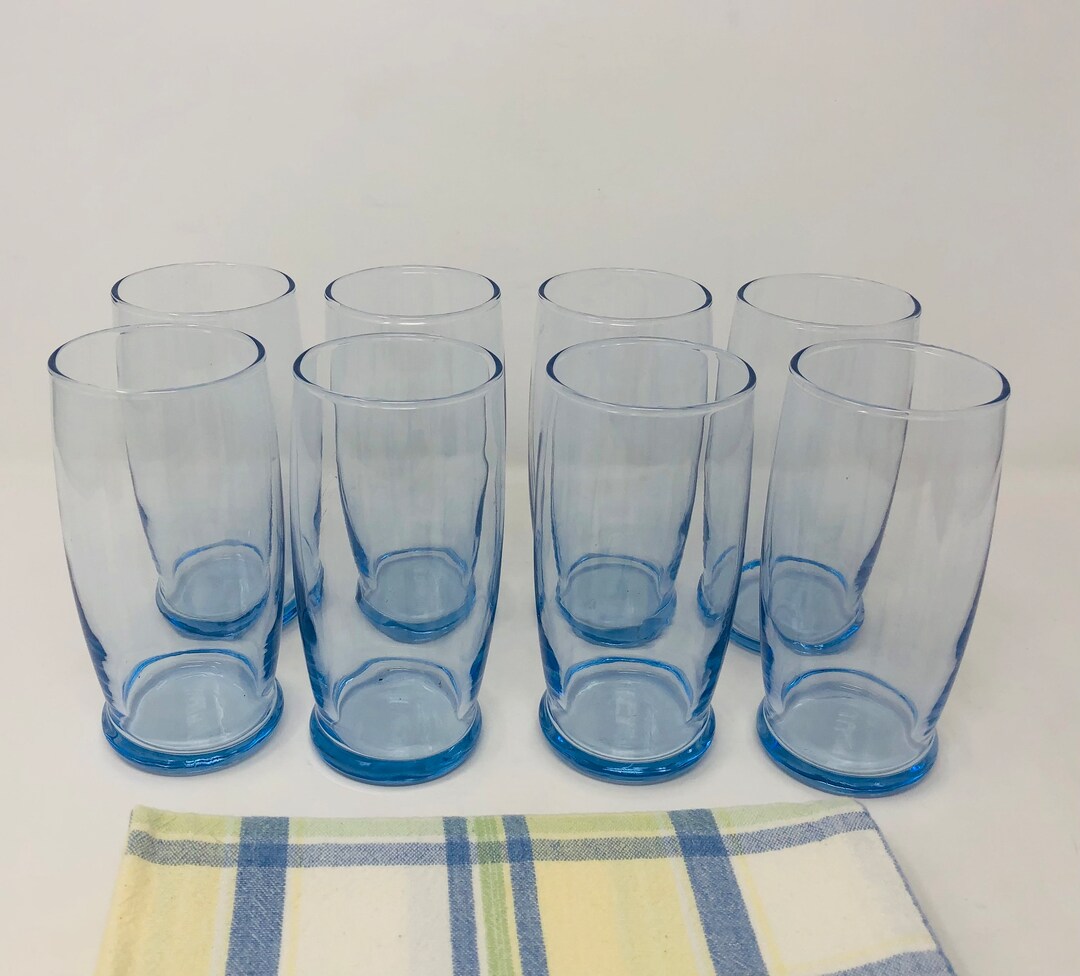Vintage Libbey Misty Blue Tumblers, Set of 8, 1980s Water Glasses - Etsy