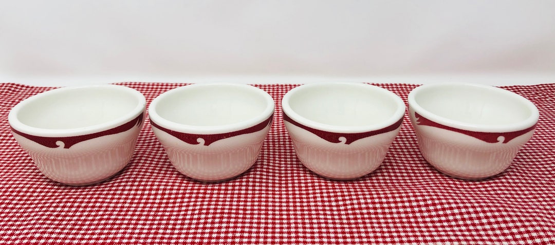 Best China Restaurant Small Soup Chowder Bowls Set of 4 Burgundy Red ...