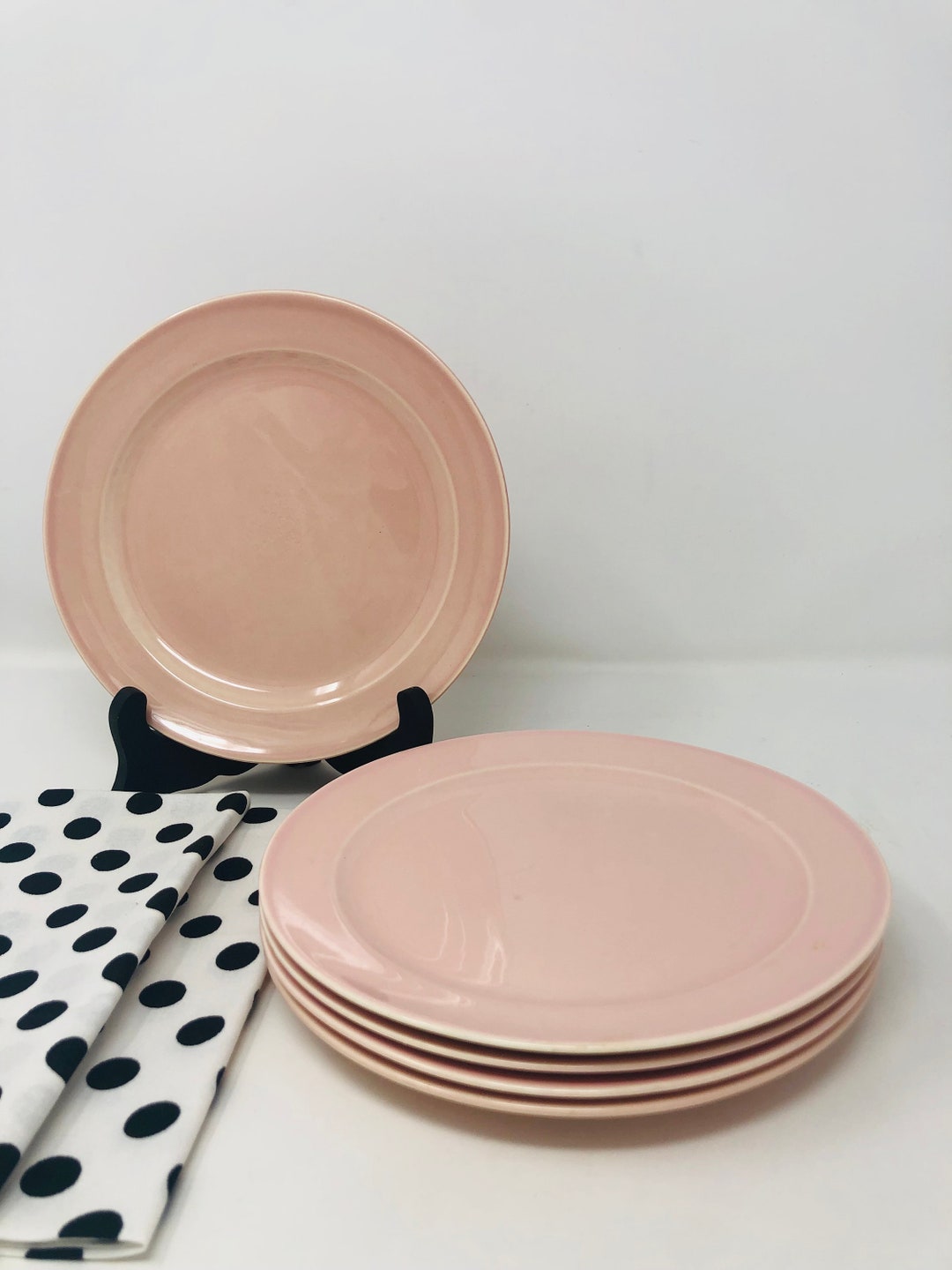 Luray Pastels Pink Bread Plates Set of 5 Taylor Smith and Taylor 1940s ...