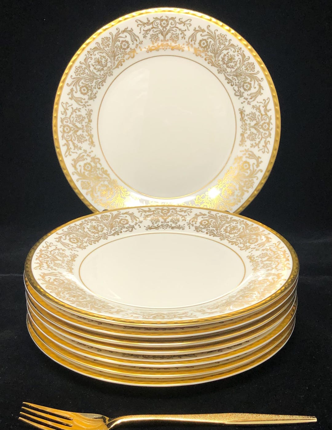 Pickard China Tiara Gold SALAD PLATES Set of 8 Tiara Gold by Pickard ...
