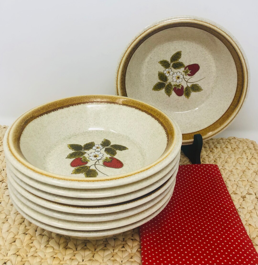Mikasa Luscious Stone Manor Soup Cereal Bowls Set Of 8 Strawberry Dinnerware Mikasa Luscious