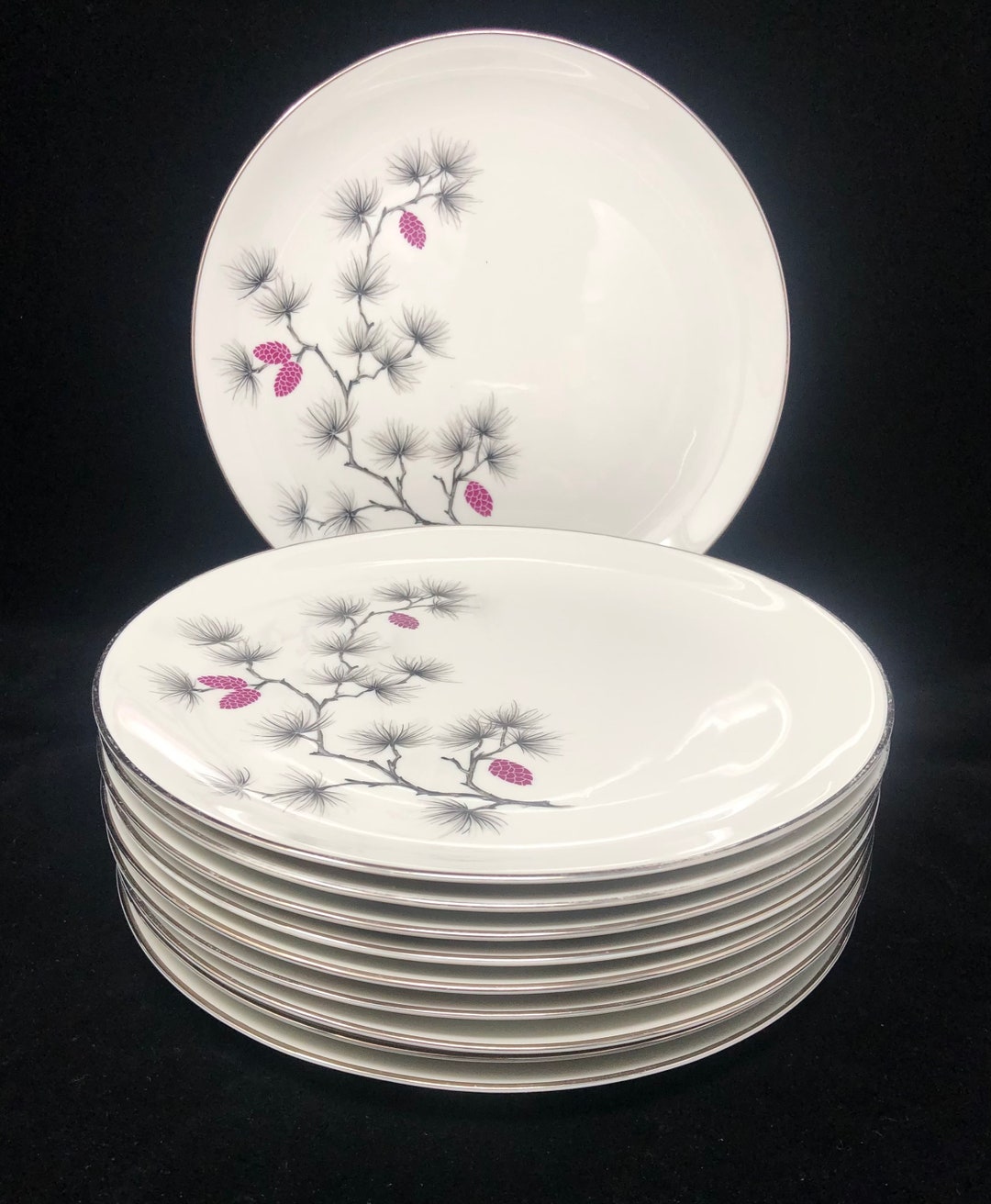Arcadian Southern Pines China DINNER PLATES Set of 10 Arcadian Southern ...