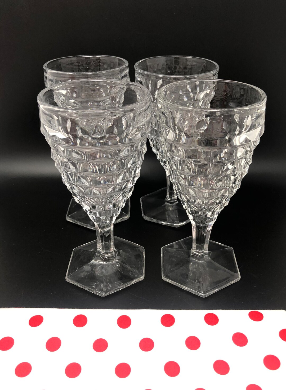Fostoria American Clear Water Goblets Set of 4 Fostoria Crystal Stacked ...
