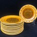 Coventry Castilian BREAD PLATES Set of 8 Granada Shape Gold Body Black ...