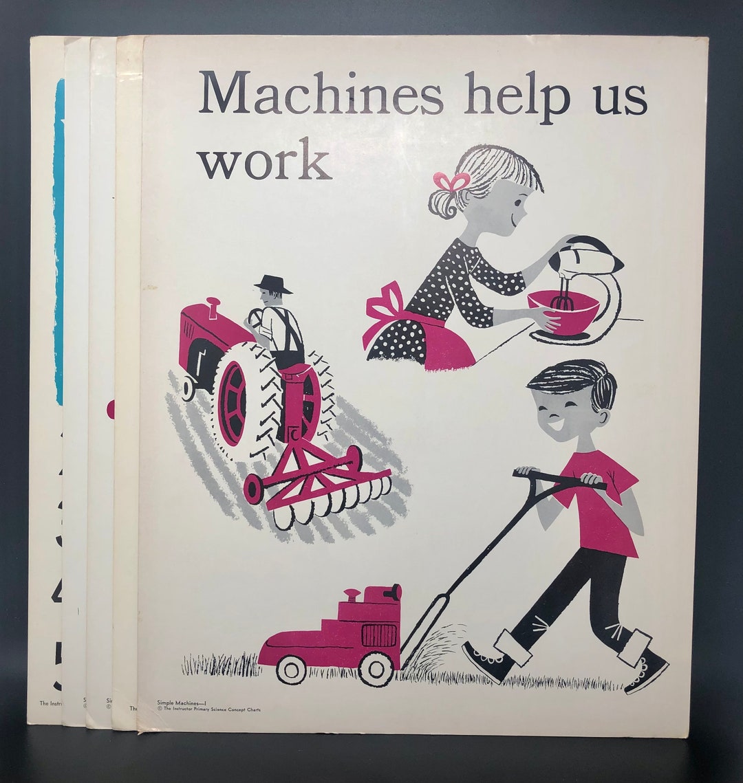 Vintage School Charts 50s Kindergarten Concepts Charts Set of 5 1950s ...