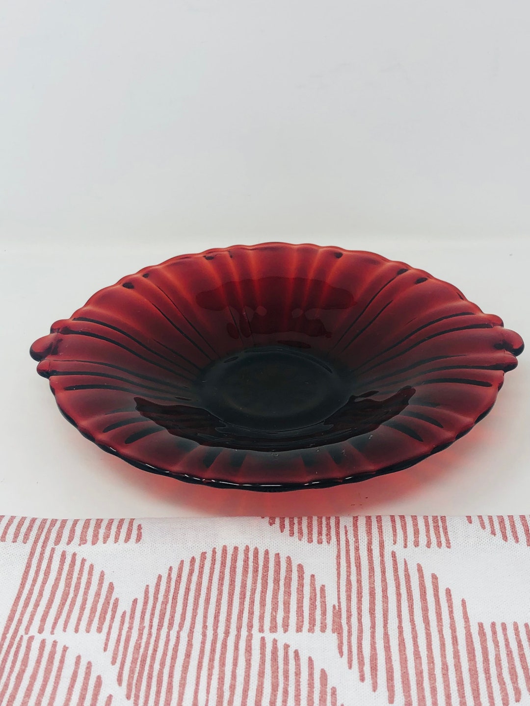 Old Cafe Royal Ruby Anchor Hocking 8.5” Tray Plate Vintage 1940s 1950s ...