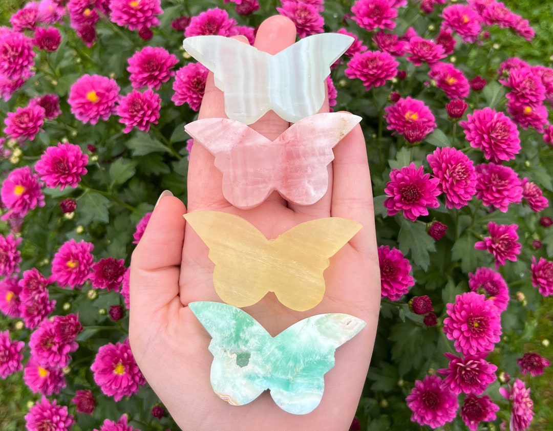 Crystal Butterfly Gemstone Carvings Natural Stone - Etsy