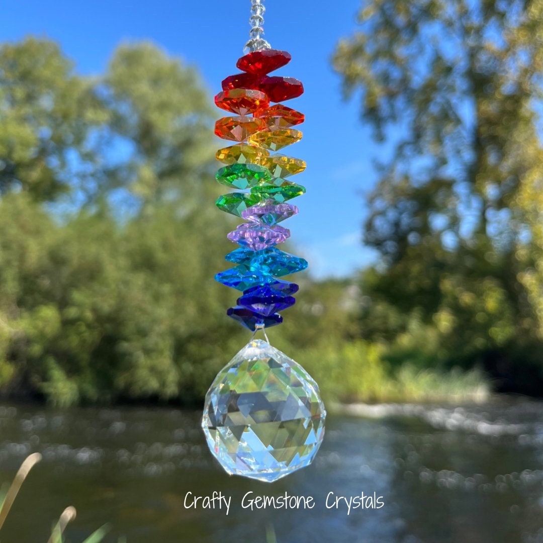 Rainbow Crystal Suncatcher, Rainbow Maker Hanging Prism, Feng Shui ...