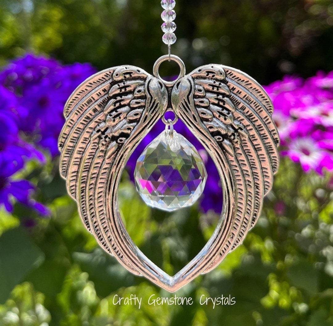 Rainbow Angel Wings Crystal Suncatcher Prism, Window Display ...