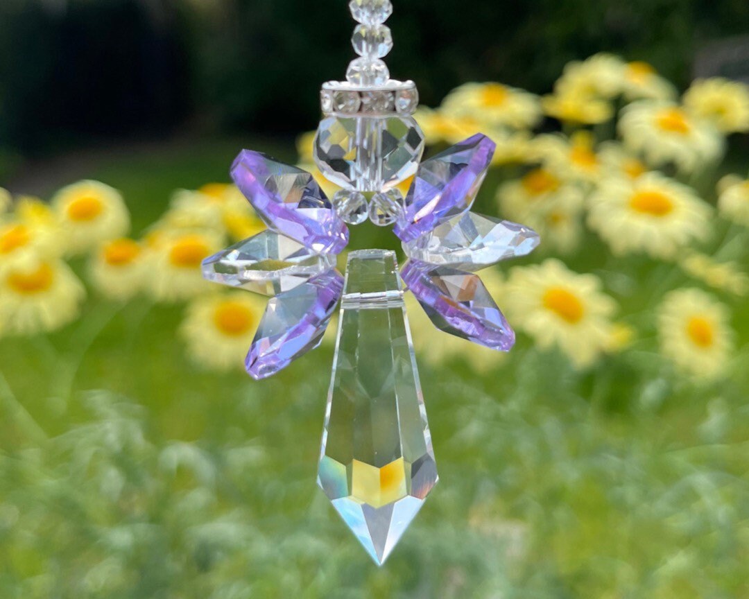 Lilac Angel Suncatcher Crystal June Birthstone, Purple Home Decor ...