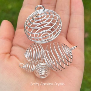 Crystal Cage Necklace Gemstone Holder Chain Spiral - Etsy