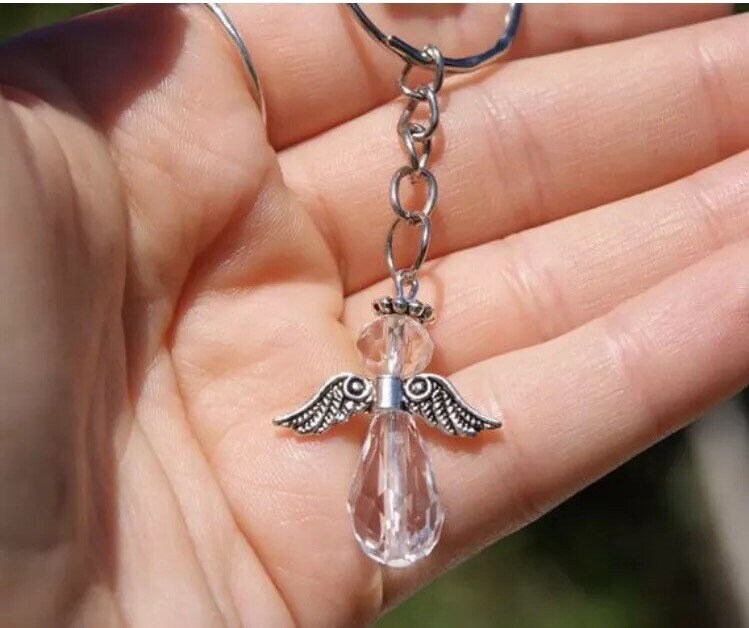 Guardian Angel Keyring Key Chain Car Charm Angel Message - Etsy