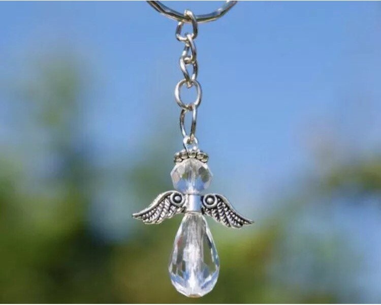 Guardian Angel Keyring Key Chain Car Charm Angel Message - Etsy