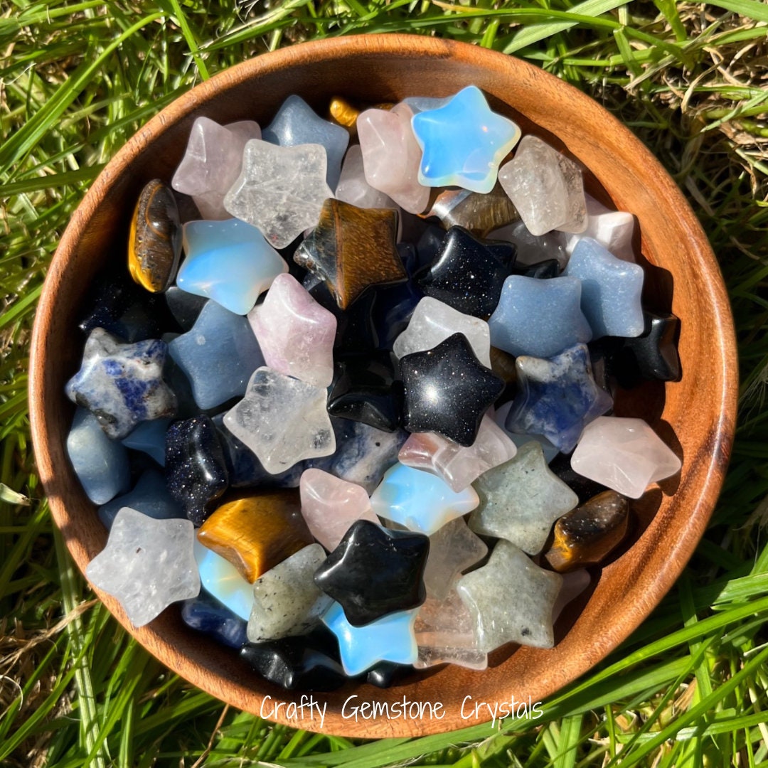 Mini Crystal Stars Tiny Natural Gemstone Pocket Stone Small Little Cute ...