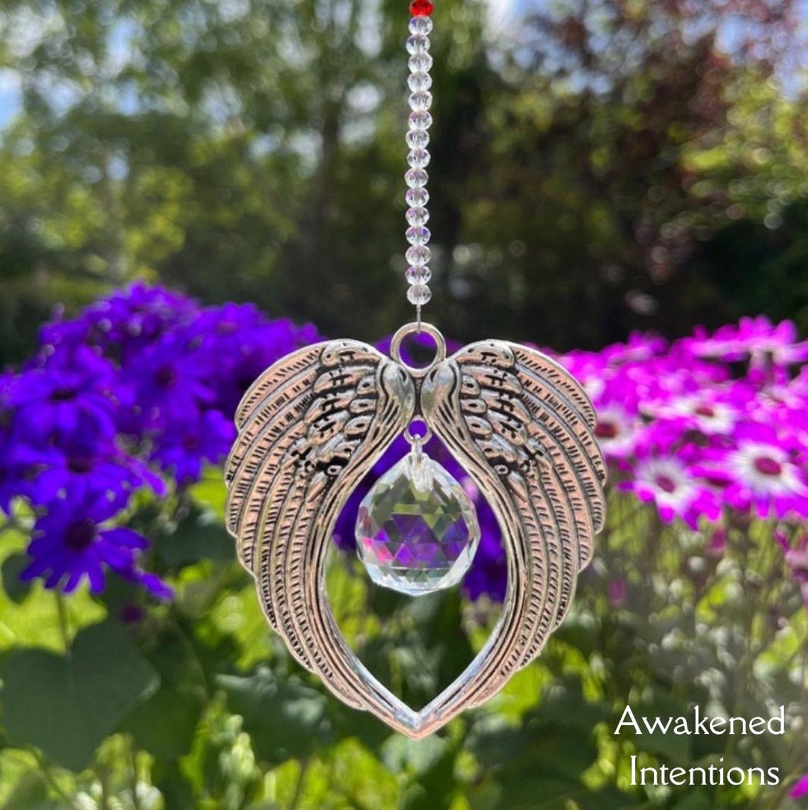 Rainbow Angel Wings Crystal Suncatcher Prism, Window Display ...