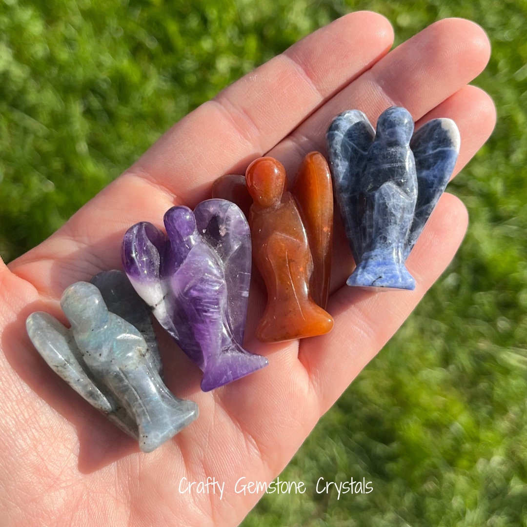 Guardian Angel Gemstone Crystal Carving Amethyst Carnelian Sodalite ...