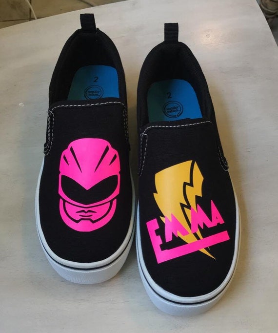 Personalized PINK Power Ranger Shoes Customized Power Ranger - Etsy