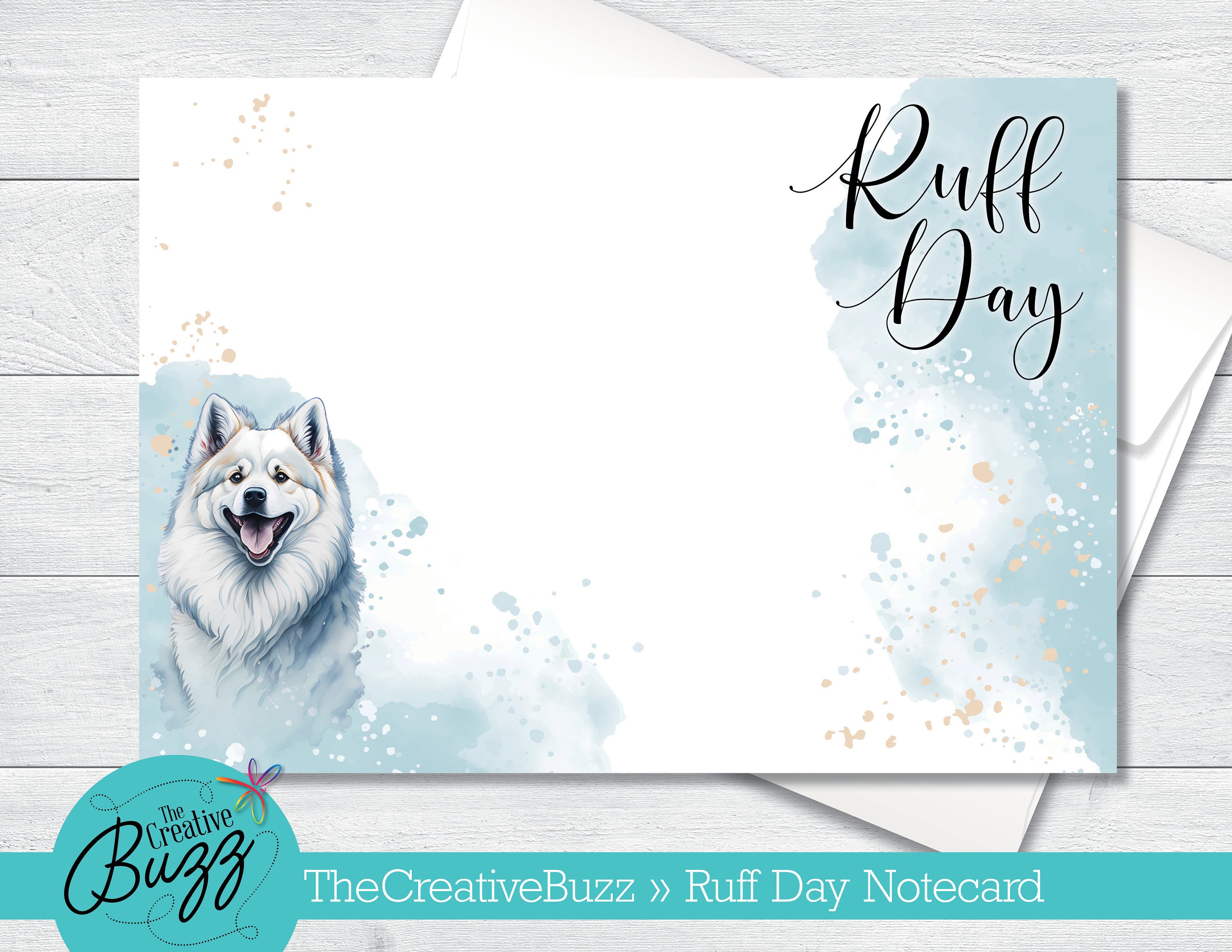 Watercolor Dog Set 'ruff Day' White Husky Note Cards & Envelopes - Etsy