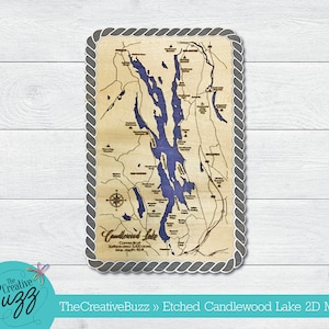 2D Lake Map, Candlewood Lake, Lake Life, Hand Painted, Laser Cut ...