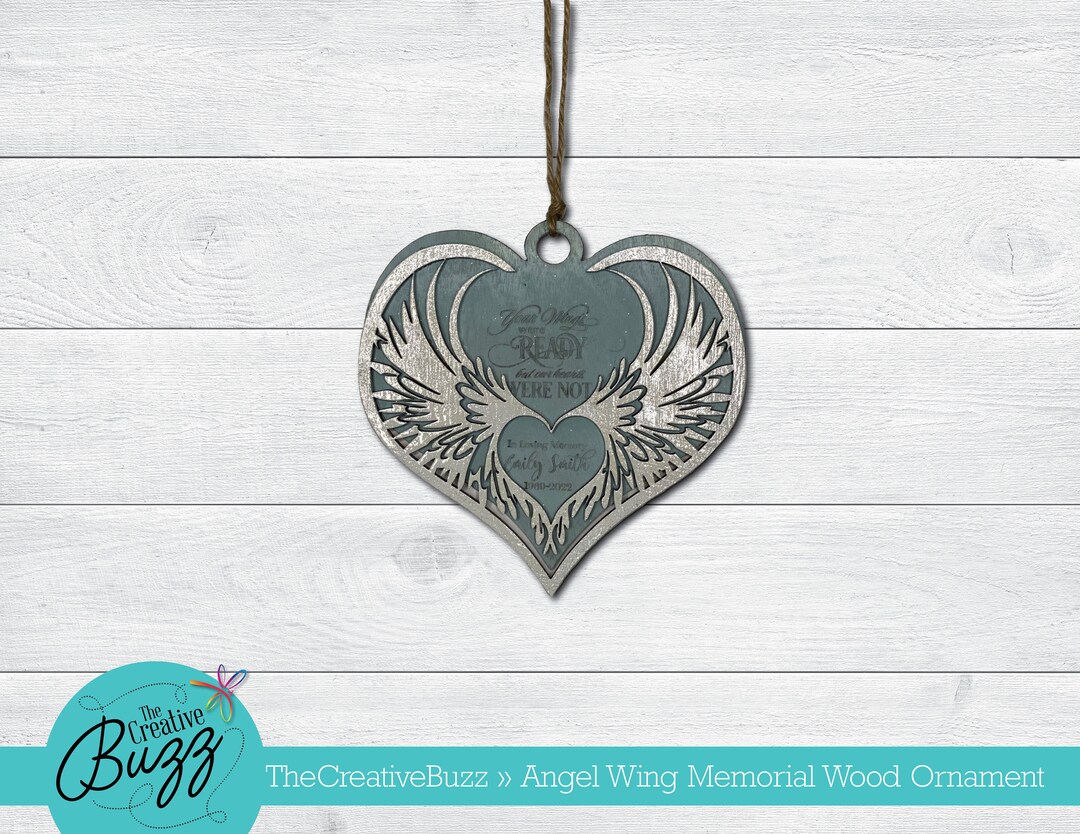 Angel Heart Personalized Name Christmas Memorial Ornaments, Name ...