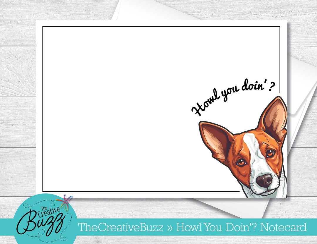 Dog Set | 'howl You Doing?' Jack Russell | Note Cards & Envelopes - Etsy