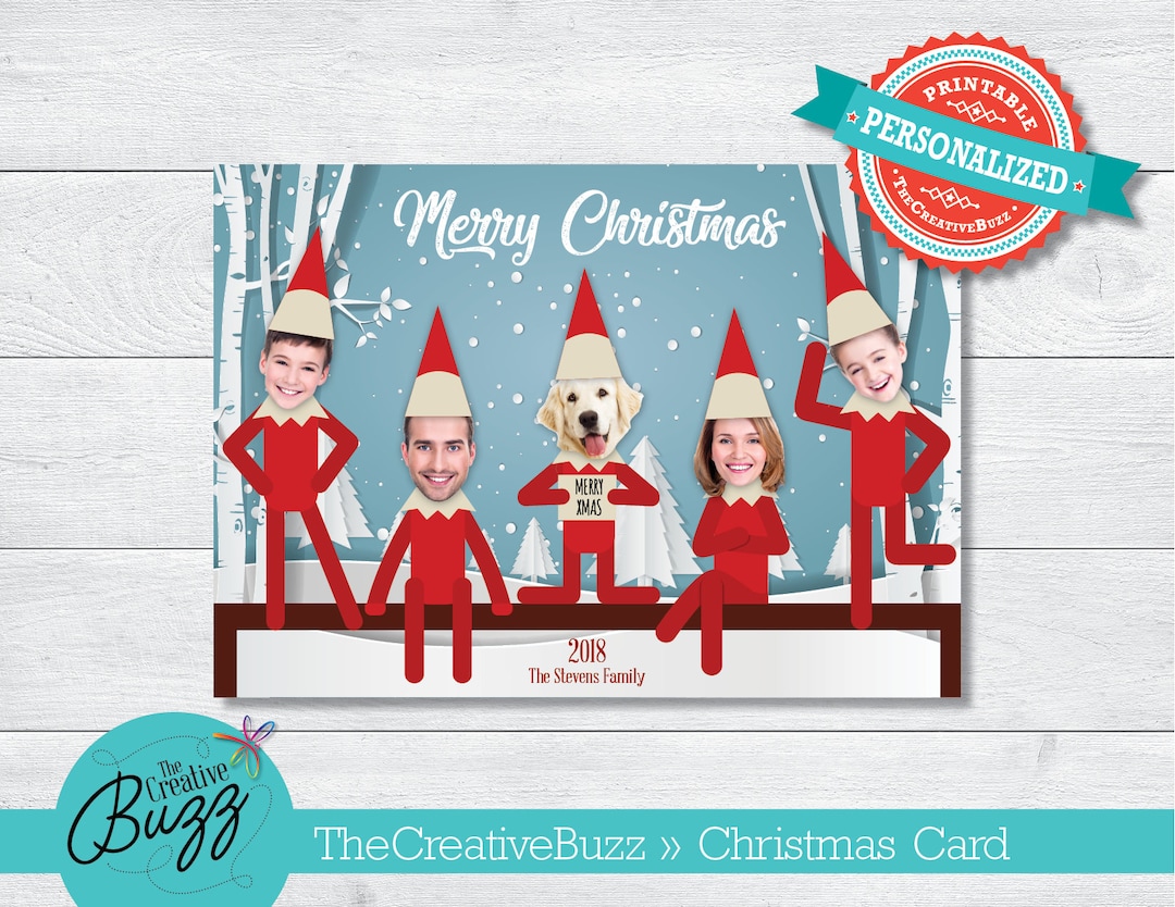 Elf Yourself Merry Christmas Greeting Card With Personalized Message ...
