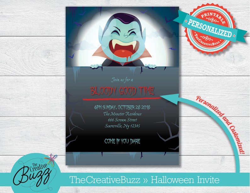 Halloween Vampire Party Invitation - Etsy