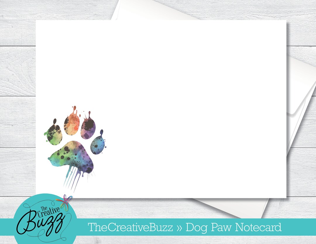 Watercolor Paw Set | Paw Print 4 | Note Cards & Envelopes - Etsy