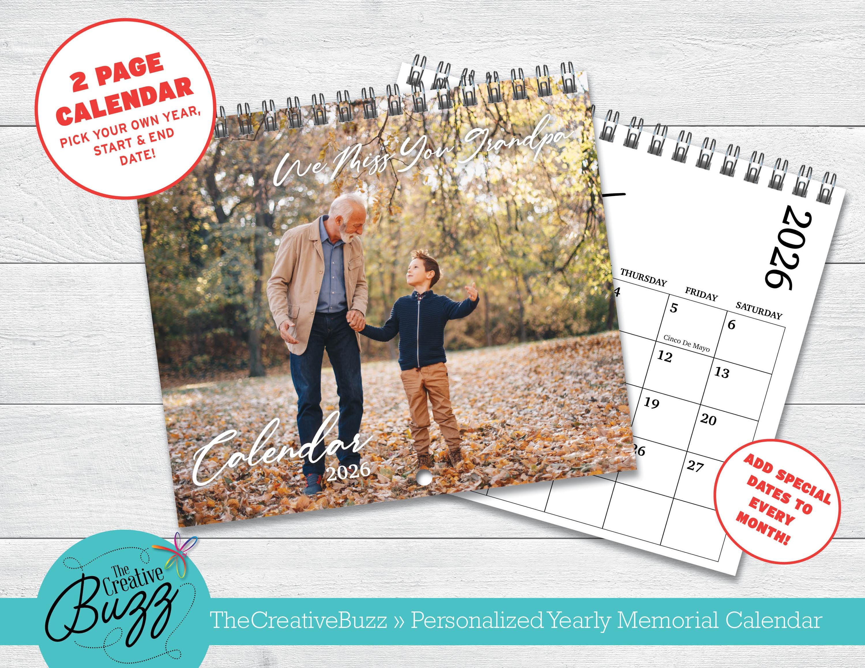 Custom Designed Photo Wall Calendar, Personalized for You, Momento ...
