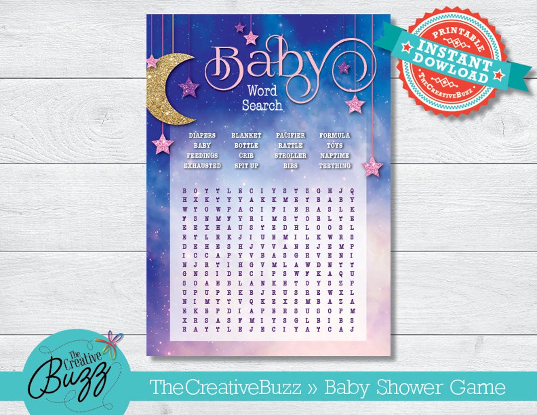 Twinkle Twinkle Little Star Pink Baby Shower Game: Word Search - Etsy