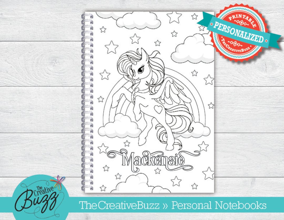 Personalized Color Your Own Unicorn Spiral Bound Notebooks and Pads - Etsy