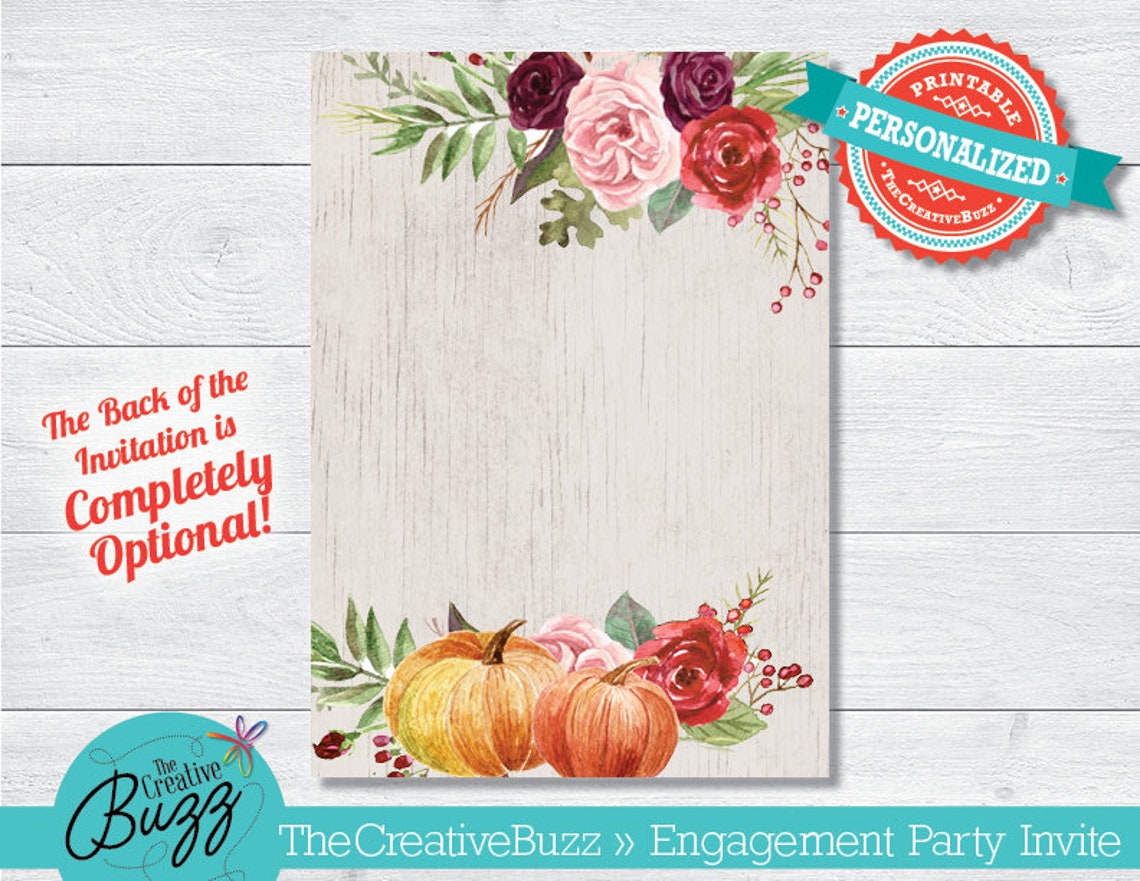 Fall in Love Autumn Engagement Card Annoucement - Etsy