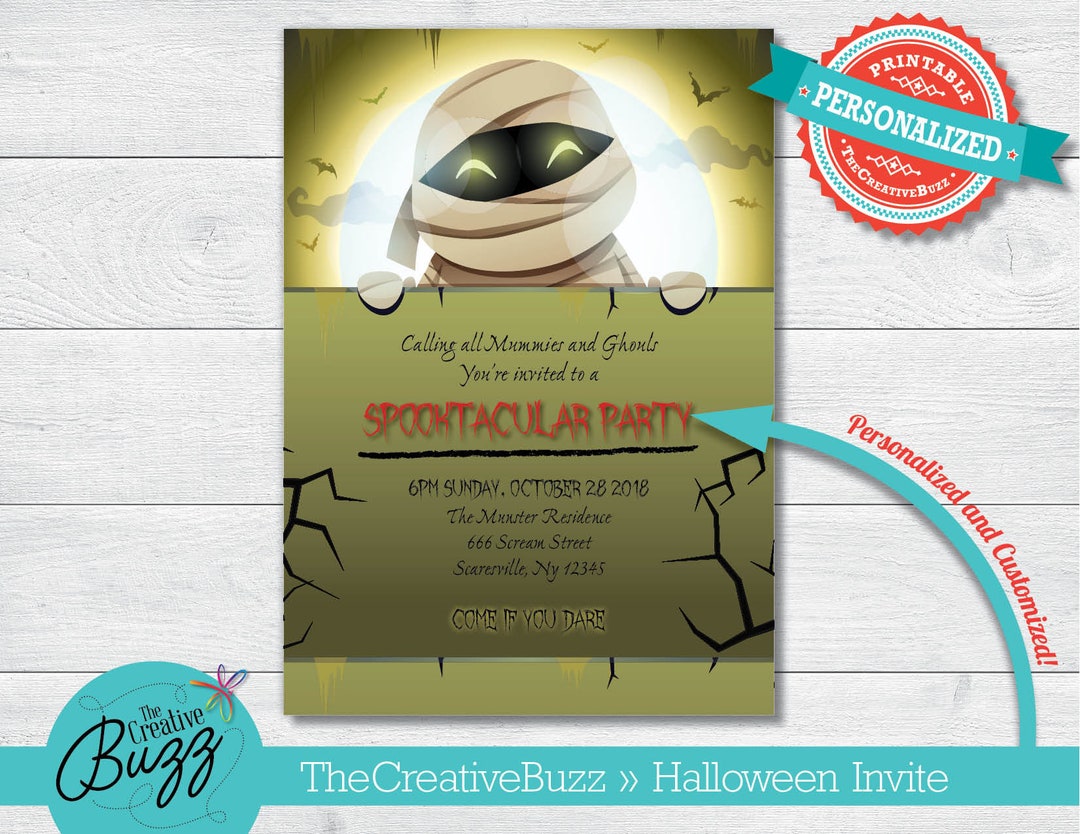 Halloween Mummy Party Invitation - Etsy