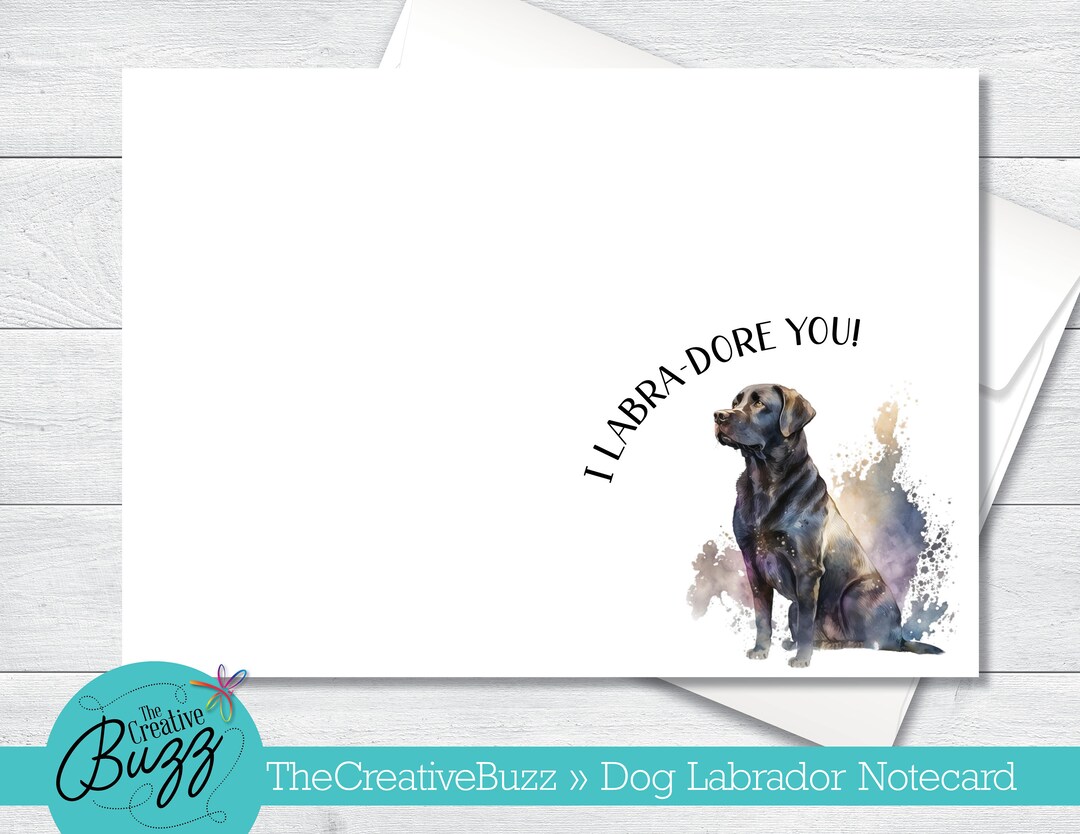 Watercolor Dog Set | Sitting Black Labrador | Note Cards & Envelopes - Etsy