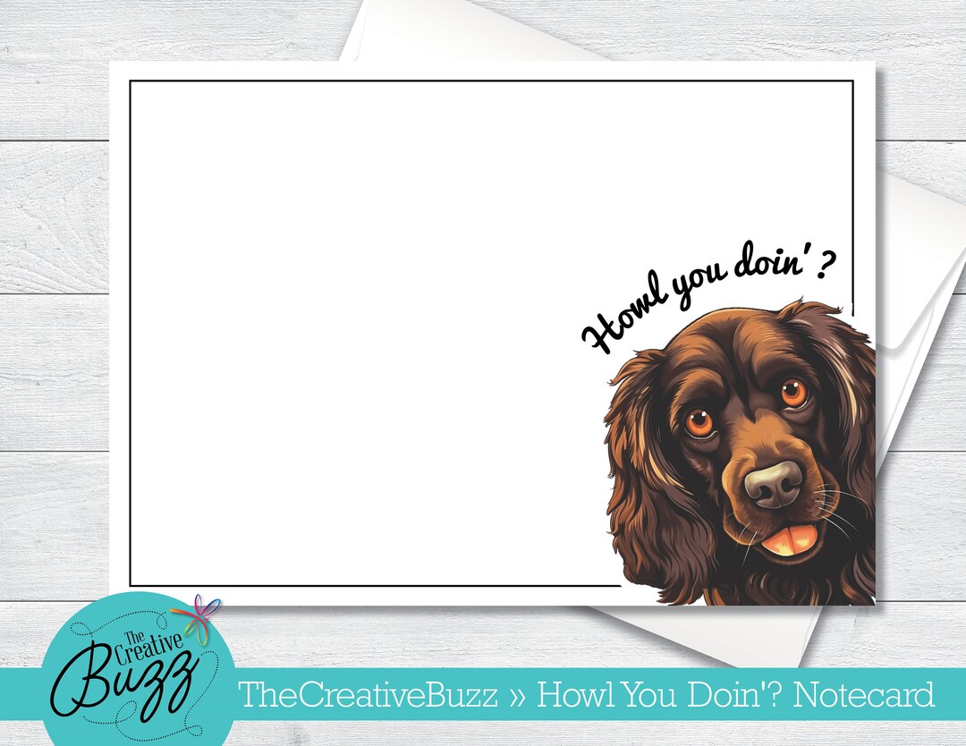 Dog Set | 'howl You Doing?' Cocker Spaniel | Note Cards & Envelopes - Etsy