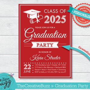 Choice of Color Graduation Invitation - Etsy